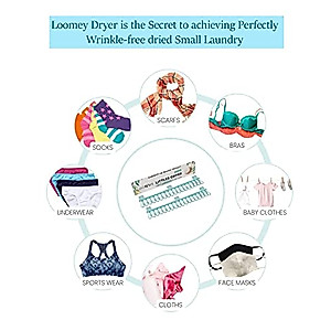 Loomey Plastic Laundry Dryer Hanger Clips, Perfect for Socks, Underwear, Modern Nappies, Baby and Small Clothes, Durable Sturdy Grip Slip Resistant Drying Clothesline pegs(2X17 Pins) - Mint