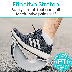 Vive Foot Rocker - Calf Stretcher for Achilles Tendinitis, Heel, Feet, Shin Splint, Plantar Fasciitis Pain Relief - Stretches Strained Leg Muscle - Ankle Wedge Stretch Improves Flexibility (Standard)