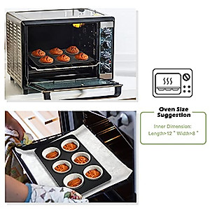 TeamFar Muffin Pan, 6 Cup Muffin Tin Cupcake Pan Tray with Nonstick Coating and Stainless Steel Core, for Home/Kitchen Baking, Healthy & Heatproof, Release Easily & Easy Clean