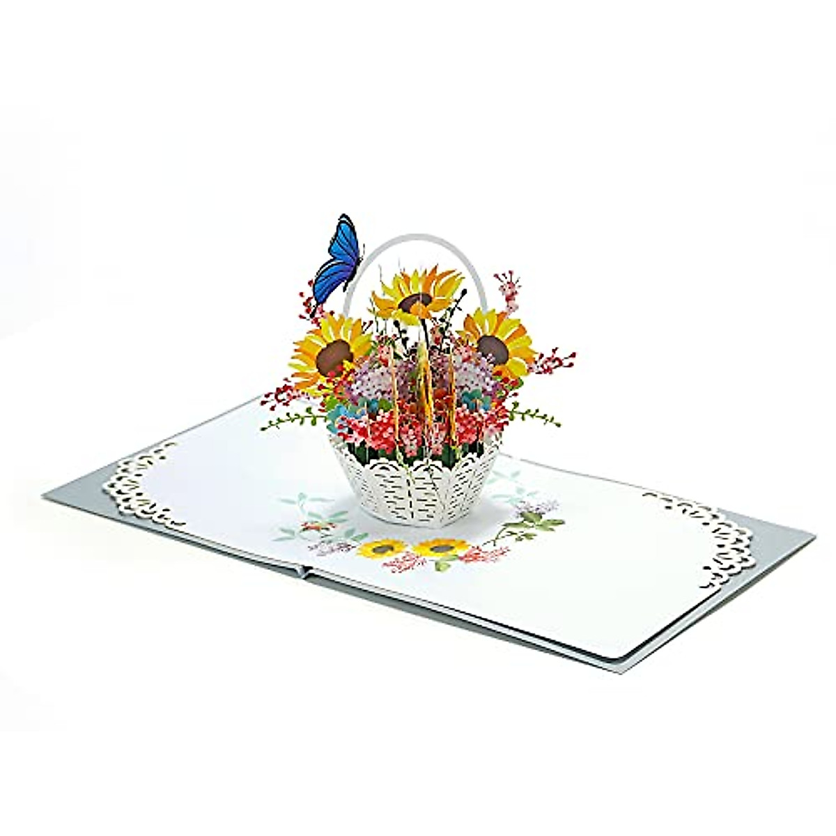 CUTPOPUP Birthday Card Pop Up, Mother's Day, 3D Greeting, Thank You Card (Sunflowers Basket)