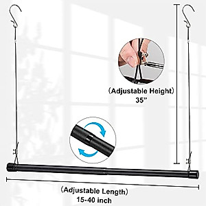 Hanging Closet Rod, Length and Height Adjustable Closet Hanging Organizer,35 Inch Height Space-Saving Clothes Hanging Bar,Black Closet Rod Extender 2Pcs…
