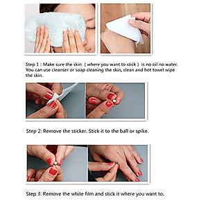 JFORYOU Fake Eyebrow Ring Fake Lip Labret Studs Replacement Balls Spike with 100pcs Sticker Non-Piercing Body Jewelry Fake Skin Piercing