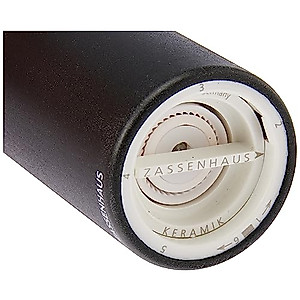 Zassenhaus Hannover Pepper Grinder Mill, 7-Inch, Matte Black/Natural Olive Wood