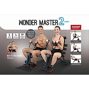 MBB 22 in 1 Wonder Master Core & Abdominal Workout Chair,Foldable & Adjustable Rowing Machine,22 Ways to Exercise,Fitness Equipment for Home Gym Sports