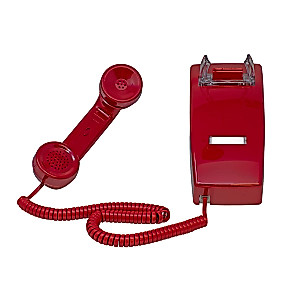 Emergency Wall Telephone Pre-programmed to Auto Dial 911 - RED