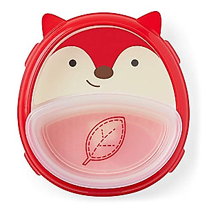 Skip Hop Non-Slip Baby Plate, Zoo Smart Serve Self-Feeding Training Set, Fox