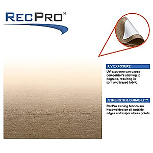RecPro RV Awning Fabric Replacement 17 Foot Camper Awning | Tan | Width Size Options | 8' (96") Length | Heat Sealed | 3 Year Warranty (17 Feet, Actual 16' 1")