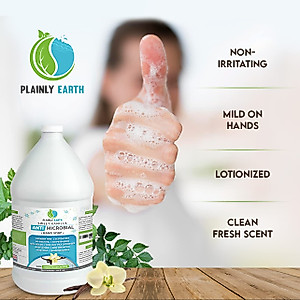 Plainly Earth Antimicrobial Liquid Hand Soap (64 Oz) - Antibacterial Soap Refill - Hand Soap Refill Bottle - Cruelty Free Moisturizing Soap, Sweet Vanilla