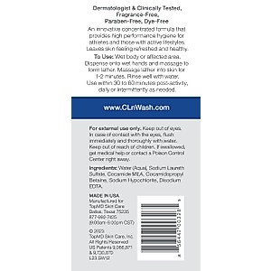 CLn® SportWash – High-Performance Sport Body Wash, For Men & Women Prone to Body Odor, Foot Odor, Ringworm, Folliculitis, & Back Acne, Fragrance-Free & Paraben-Free, 12 fl. oz.