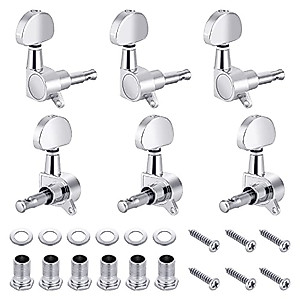 Neewer 6 Pieces Guitar Machine Heads Knobs Guitar String Tuning Pegs Machine Head Tuners for Electric or Acoustic Guitar (3 for Left + 3 for Right)