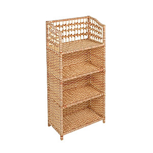 Household Essentials Woven Accent Shelf Cream and White Paper Rattan
