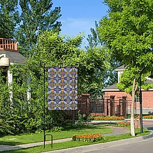 Mexican Talavera Tile Pattern Garden Flag - Vibrant Double Sided Garden Flag - Yard Decorating Flag Garden Flag Decoration - Outdoor Flag Decorator'S Favorite
