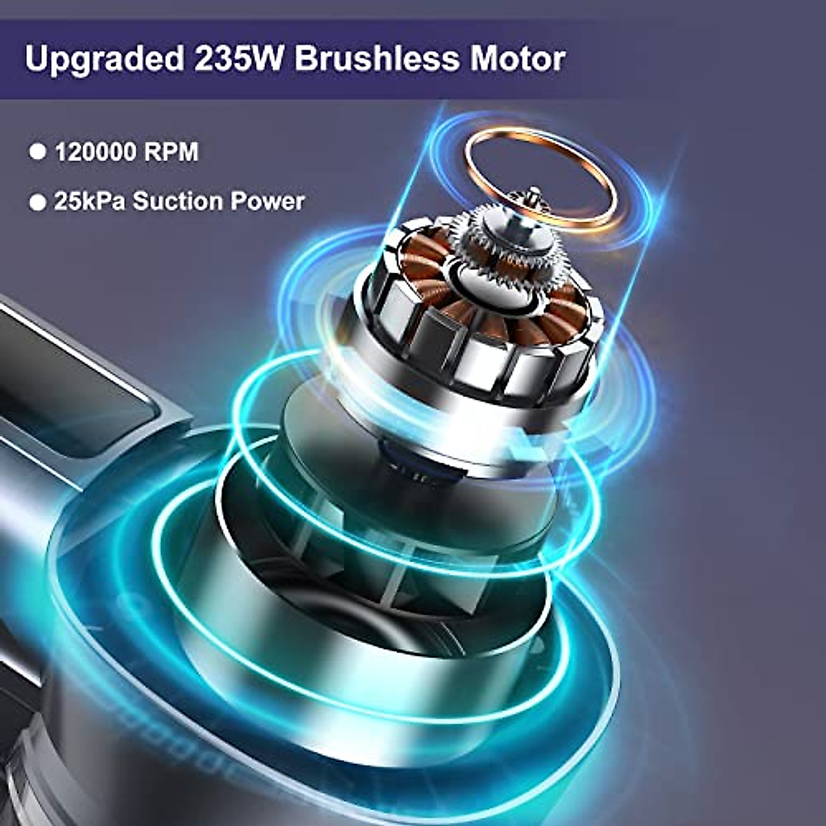 Lubluelu Cordless Vacuum Cleaner, Cordless Stick Vacuum with 25Kpa Powerful Suction, 50min Runtime, Detachable Battery, Self-Standing 6 in 1 Lightweight Vacuum for Hard Floor, Carpet, Pet Hair