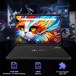 Tablet 10.1 Inch Android 13 Tablets 2024 Latest Android Tablet 128GB ROM+16GB RAM (8+8 Virtual), 2 in 1 Tablet with Keyboard, Powerful Octa-Core+13MP Camera, 1TB TF Expandable, FHD WiFi Tablet PC