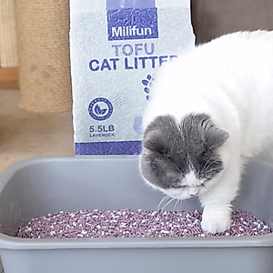 Dust-Free Lavender Cat Tofu Litter - Fast Drying, Ultra Absorbent Clumping Pellets, Less Scattering