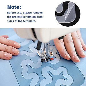 Meander Quilting Templates,Free Motion Quilting Template,Arcylic Quilting Templates Rulers,Transparent Quilting Templates for Industrial and Domestic Sewing Machines