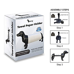 Weiner Dachshund Dog Paper Towel Holder Black Elegant Kitchen Decor | Best Gifts Idea - Dachstastic