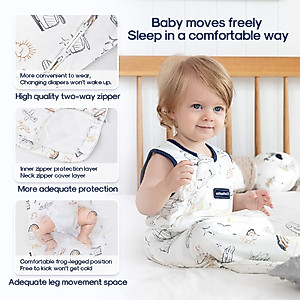 Domiamia Baby Sleep Sack 1.0 Tog Ultra Soft 24-36 Months Rayon Made from Bamboo & Cotton & Tencel Lyocell Baby Wearable Blanket