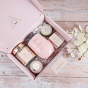 LEBOHEMIANCOLLECTIVE Gift Box for Women, Boho Birthday Set, Wine Tumbler, Spa Gifts for Friend, Best Friends, Sister, Wife, Christmas Gift