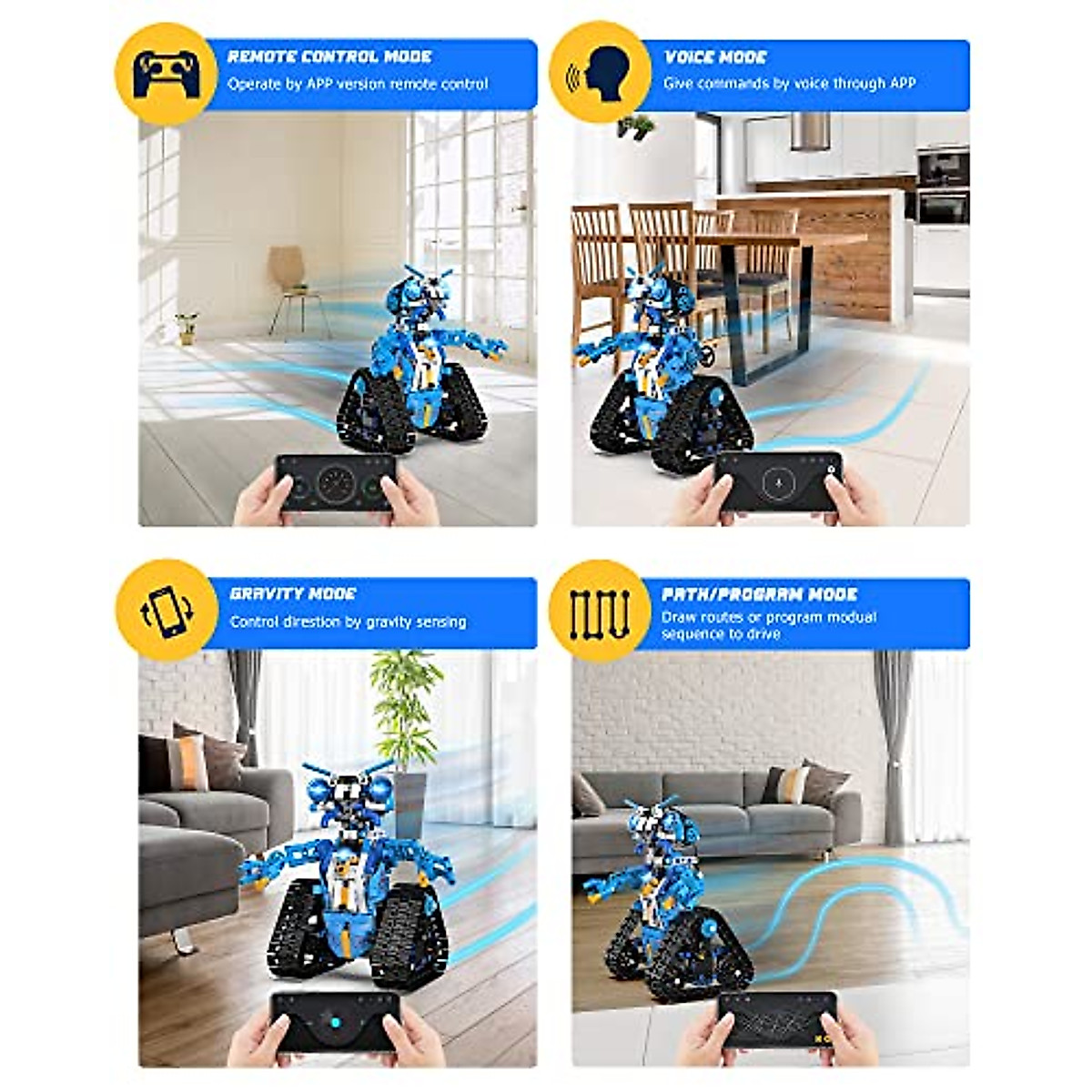 Henoda Robot Toys for 8-12 Year Old Boys Girls, Remote Control Science Programmable Building Block Kit with APP, Birthday Gifts for 8-16 Year Old Boys Girls