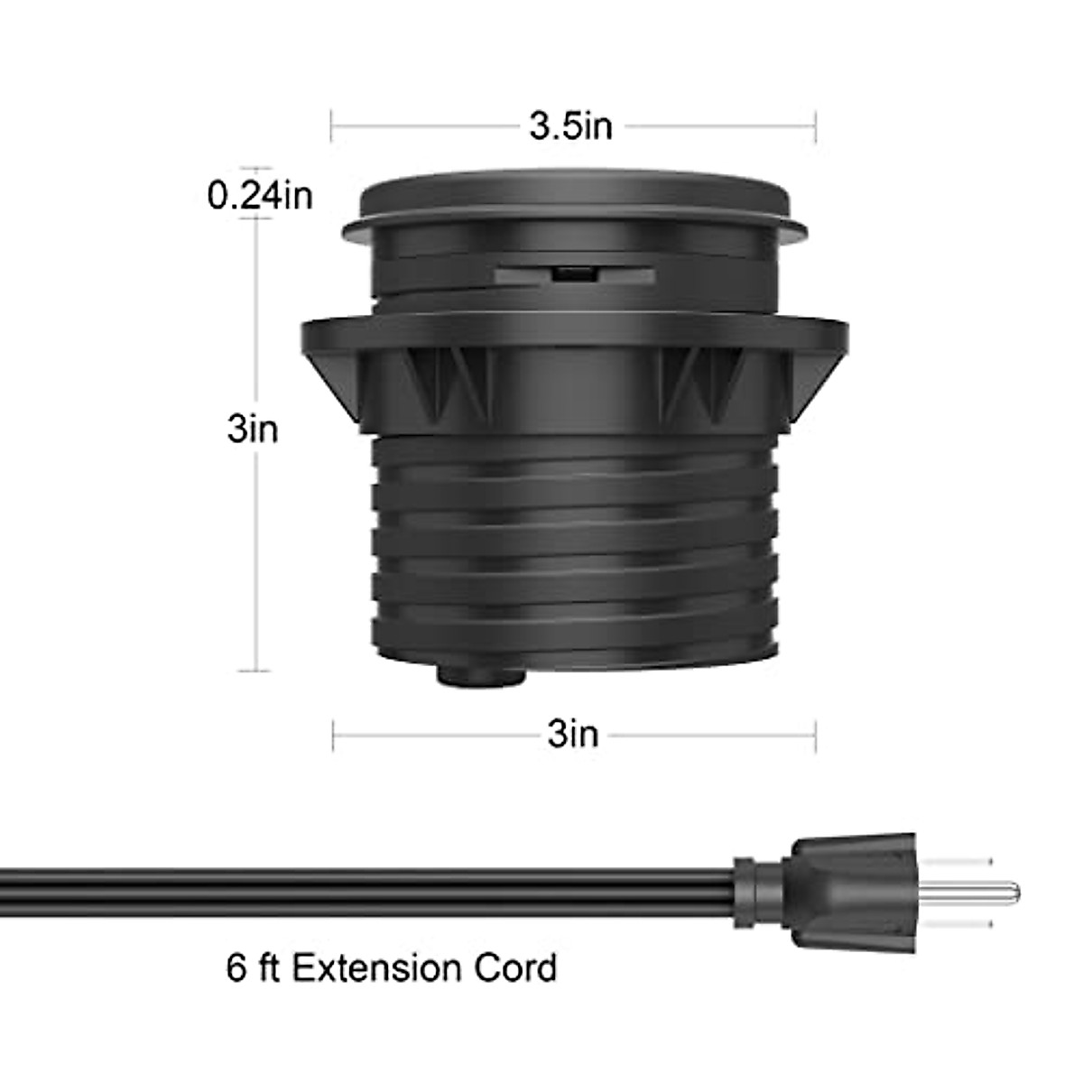 3 inch Desk Power Grommet with Wireless Charger,18W USB C Recessed ...