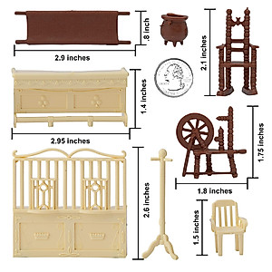 BMC Classic Marx Antique Furniture - 40pc Dollhouse Plastic Playset Accessories
