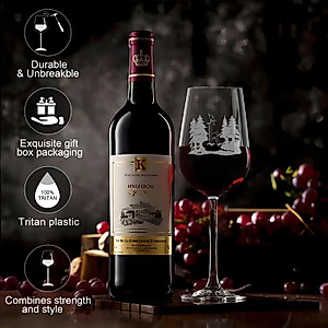 P&Y Wine Glasses, christmas gift, Crystal Clear Glass in Gift Packaging, Long Stem-Unique Modern Shape Wine Glass for Red and White Wine -15 OZ (1pack), Mother's Day Gift（wine glass K）