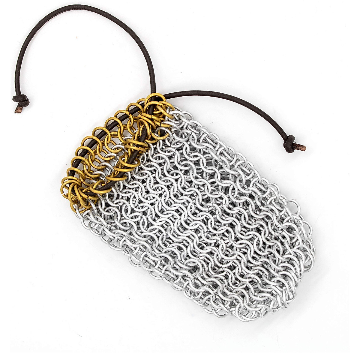 Mythrojan Chainmail DnD Dice Bag Drawstring Medieval Role Playing LARP Dice Pouch