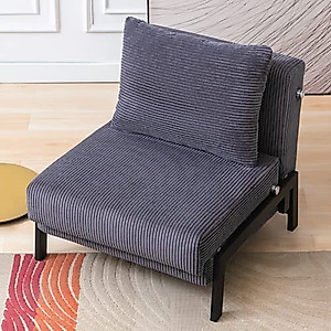 BALUS Sofa Bed, 2 in 1 Multi Function Folding Chair Sleeper Bed, Modern Convertible Chair Bed with Adjustable Backrest, Memory Foam Sleeper Couch Bed Guest Bed for Small Room Apartment, Dark Grey