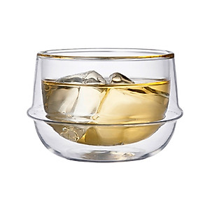 Double-Walled Kinto KRONOS Tea Glass - Maintains Temperature - Prevents Condensation - Set of 2-200 ml (6.75 fl. oz.) each