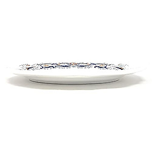 Nova Deruta Orange Fruit and Tulips, Blue Fleur De Lis, Floral Spirals Ceramic Serving Dish Plate Platter, Italian Handcrafted Earthenware for Sur La Table, Deruta, Made in Italy, 9.75" long x 13.25"