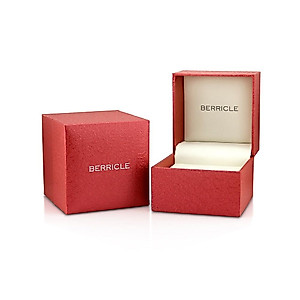 BERRICLE Sterling Silver Halo Wedding Engagement Rings Round Cubic Zirconia CZ Insert Ring Set for Women, Rhodium Plated Size 8