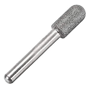 uxcell Diamond Burrs Bits Grinding Drill Carving Rotary Tool for Glass Stone Ceramic 150 Grit 1/4" Shank 10mm Cylinder Ball Nose 10 Pcs