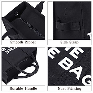 JQWSVE Canvas Tote Bags for Women Handbag Tote Purse with Zipper Canvas Crossbody Bag for Office, Travel, School