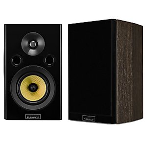 Fluance Signature HiFi Compact Surround Sound Home Theater 5.0 Channel Speaker System Including 2-Way Bookshelf, Center Channel Channel and Rear Surround Speakers - Natural Walnut (HF50WC)