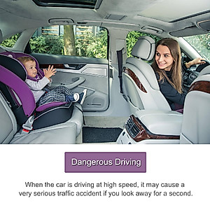 UYYE Baby Car Mirror, Adjustable Car Seat Mirror, Safety Car Seat Mirror for Rear Facing Infant,Shatterproof Baby Mirror for Car Interior Accessories-Black