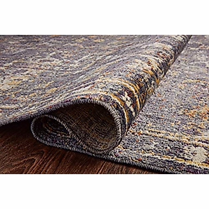 Loloi Chris Loves Julia x Rosemarie ROE-04 Graphite/Multi Oriental Area Rug 7'-9" x 7'-9" Round