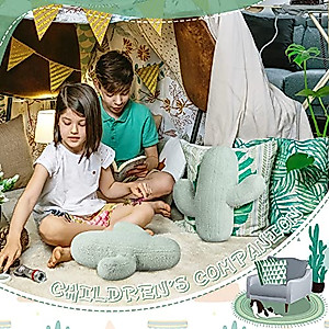 2 Pcs 16 Inches Cute Throw Pillow Cactus Shape Pillow 3D Succulent Pillow Aesthetic Throw Pillows Cute Decorative Pillows Sofa Cushion Office Nap Pillow for Nursery Bedroom Sofa Room Accessory