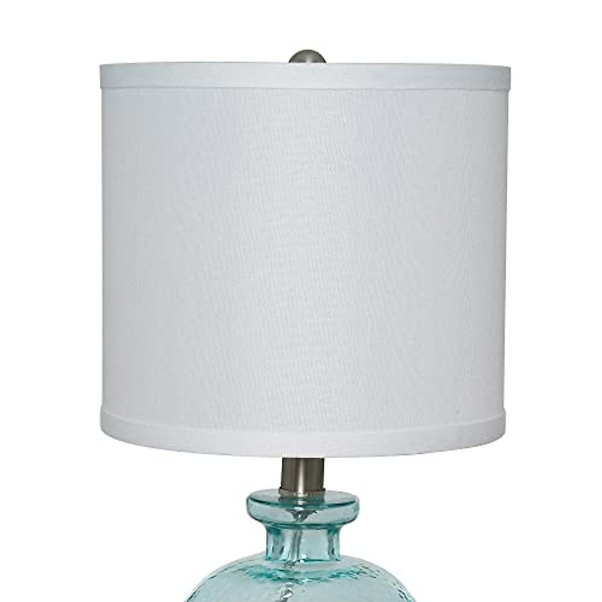 Catalina Lighting 20687-000 Textured Ocean Blue Glass Table Lamp, 18.25"H