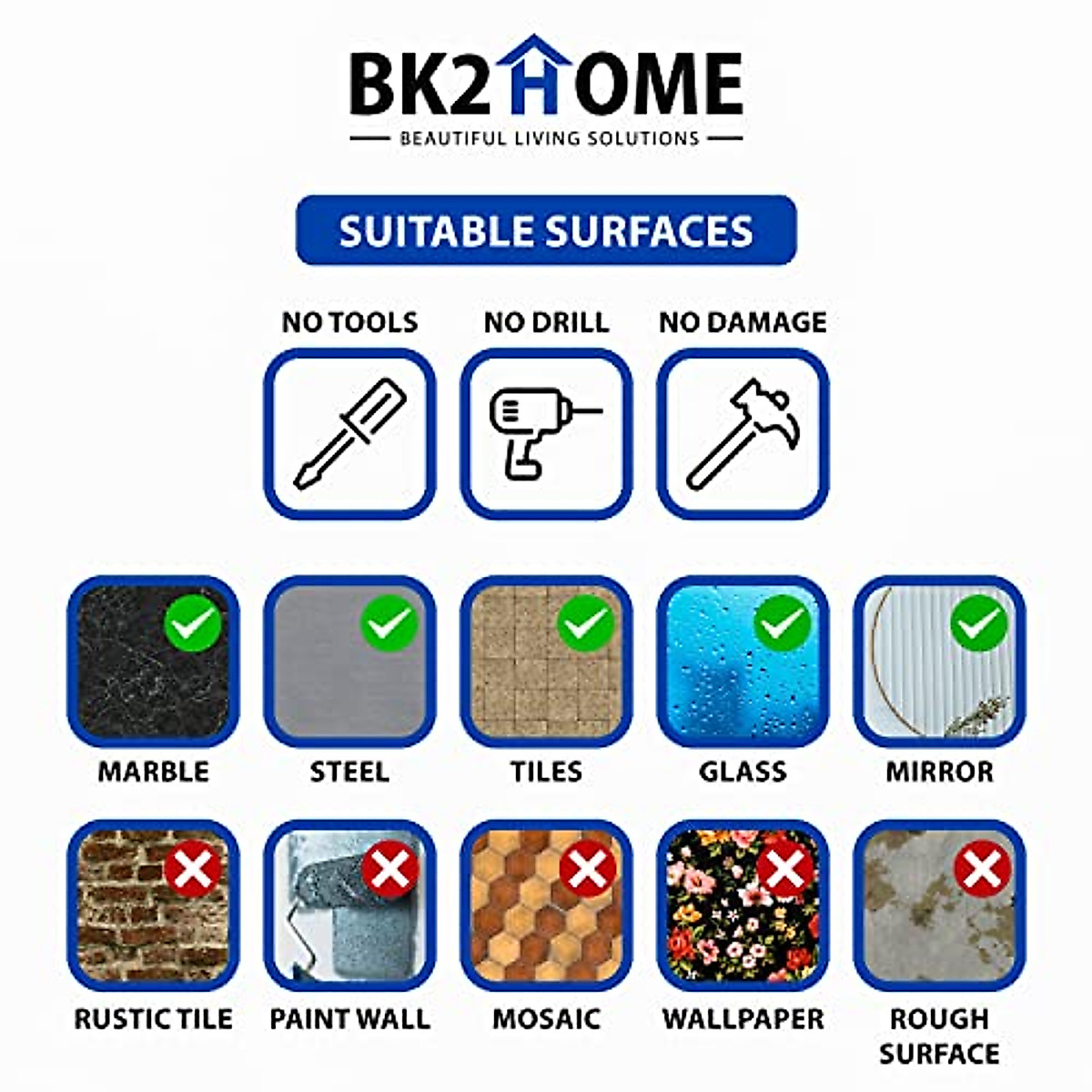 Traceless Adhesive Shower Caddy with Hooks – No Drilling Wall Mounted Bathroom Shower Organizer– Rustproof Shower Shelves for Inside Shower and Kitchen Storage with Soap Dish –3 Pack