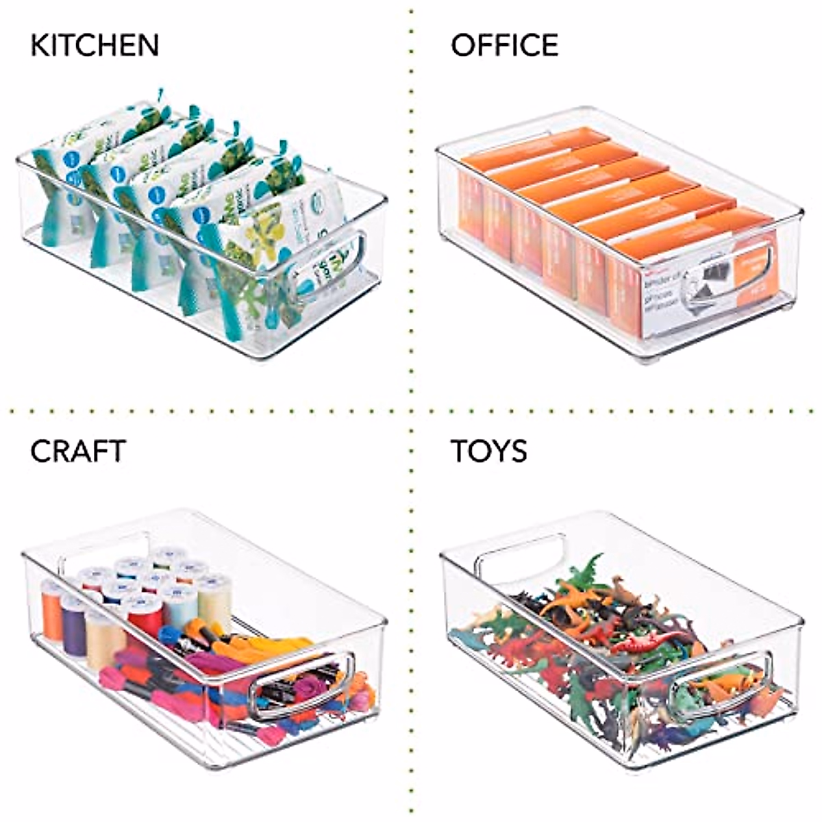 mDesign Small Plastic Storage Organizer Container Bin, Closet Organization for Hallway, Bedroom, Linen, Coat, Entryway - Holds Clothing, Blankets, Accessories, Toys - Ligne Collection, 2 Pack, Clear