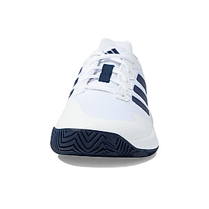 adidas Men's GameCourt 2 Tennis Shoe, White/Team Navy Blue/White, 9