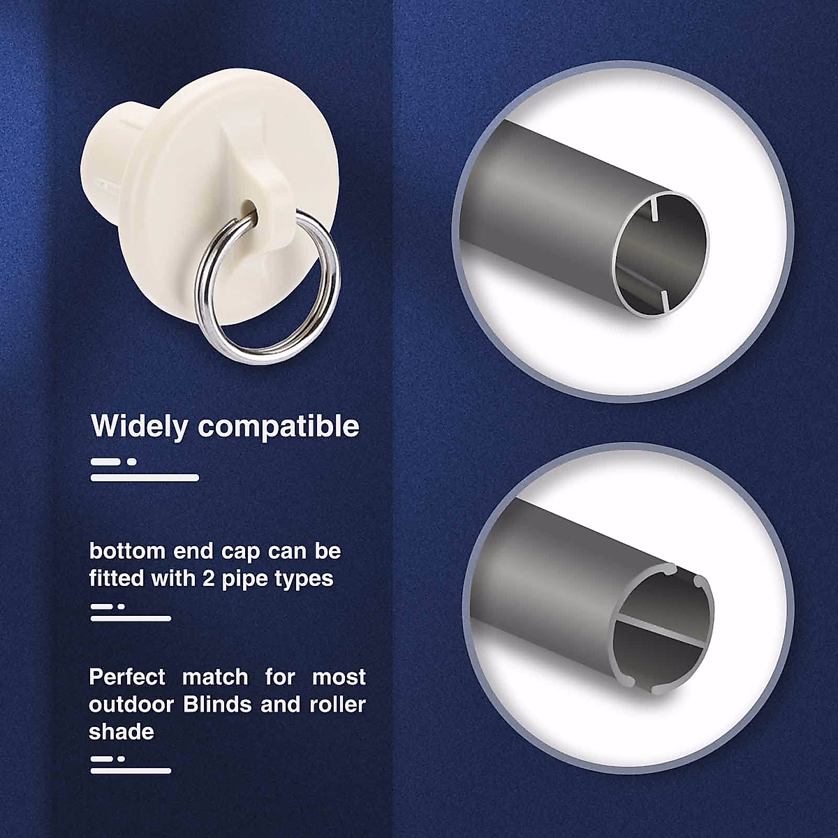 IVYSUN Sun Shade Replacement Parts Shade Tie Downs and End Cap with Ring Kit,Weather Resistance,Compatible with Coolaroo Exterior Roller Shade,Outdoor Blinds(Sand,2 Set)