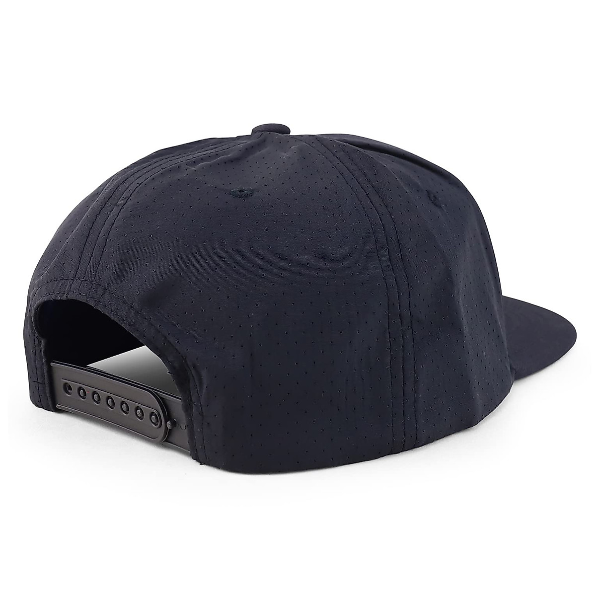 Trendy Apparel Shop XXL Oversize Laser Punching Mesh Back Flatbill Baseball Cap - Black - 2XL