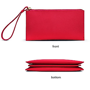 YALUXE Wristlet for Women Clutch Slim Genuine Leather Wallet