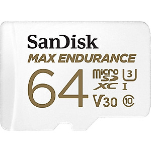 SanDisk MAX Endurance 64GB TF Card MicroSDXC Memory Card for Dash Cams & Home Security System Video Cameras (SDSQQVR-064G-GN6IA) Class 10 Bundle with (1) Everything But Stromboli MicroSD Card Reader