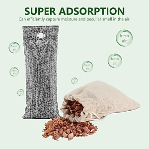 Bamboo Charcoal Air Purifying Bag (12x100g), Cedar Sachets Bags (12PACK), Natural Deodorizer, Home Fragrance, Odor Eliminators and Sachet for Home, Car, Closet, Storage, Drawers, Shoe Deodorizer