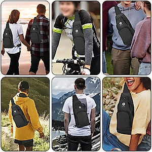 YANZHE Sling Bag, Waterproof Sling Bag for Men, Multipurpose Crossbody Bag Men for Hiking, Casual Lightweight Chest Bag for Men/Women(Matte black)