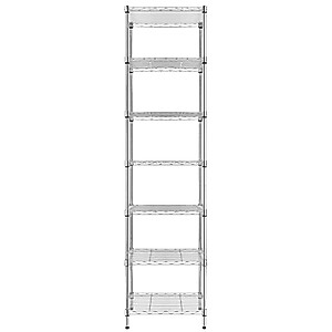 Finnhomy Heavy Duty 7 Tier Wire Shelving, 18x18x72 inches 7 Shelves Storage Rack with Thicken Steel Tube, Pantry Shelves for Storage, Adjustable Metal Shelving Unit, NSF Certified, Chrome