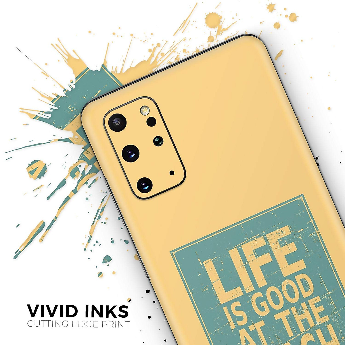 DesignSkinz Grungy Life is Good at The Beach Protective Vinyl Decal Wrap Skin Cover Compatible with The Samsung Galaxy S20 (Screen Trim & Back Glass Skin)